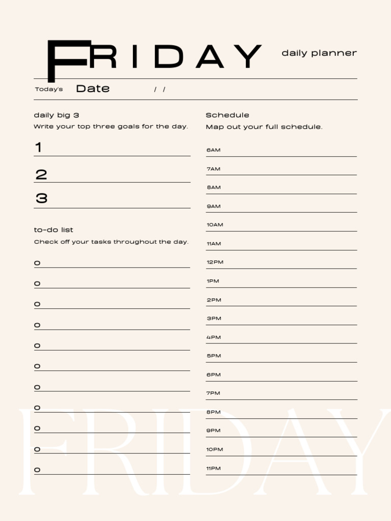 Elegant Printable Daily Planner | PDF