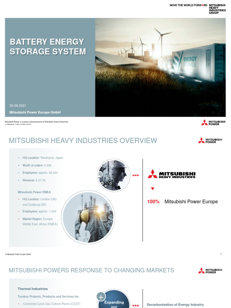 Mitsubishi EU BESS Presentation | PDF | Energy Storage | Electrical Grid