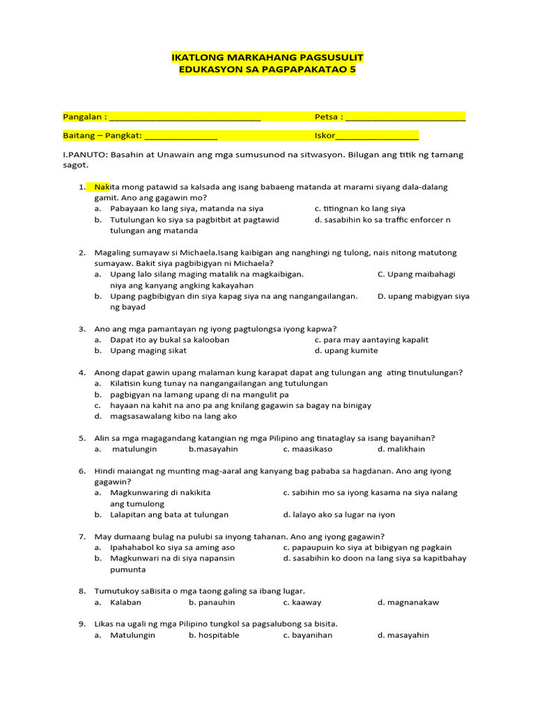 PT - Esp 5 - Q3 | PDF