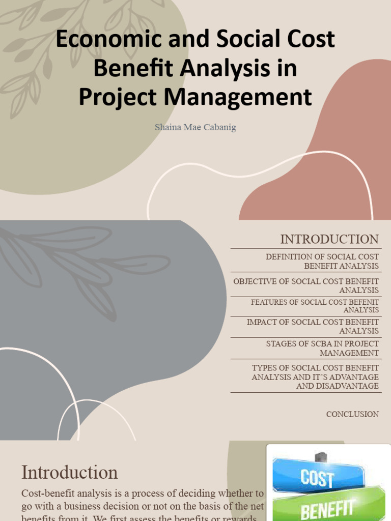 Economic and Social Cost Benefit Analysis in Project Management | PDF | Cost–Benefit Analysis | Cost