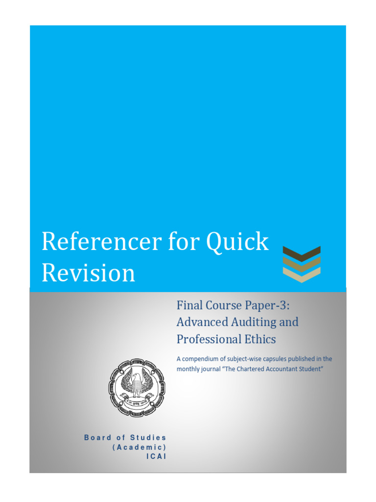 Audit Quick Reference | PDF | Audit | Financial Audit