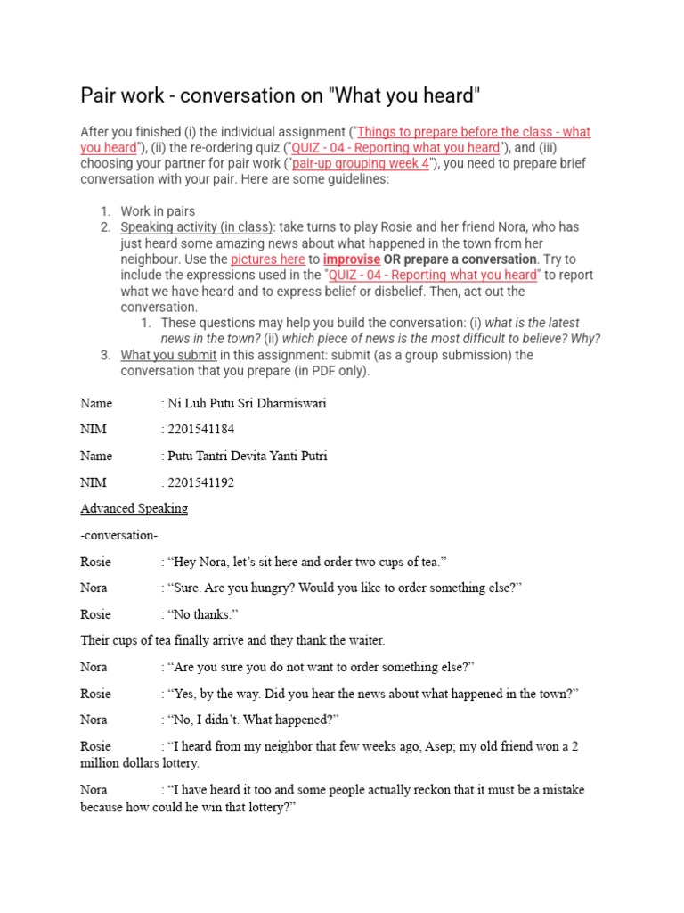 What You Heard | PDF