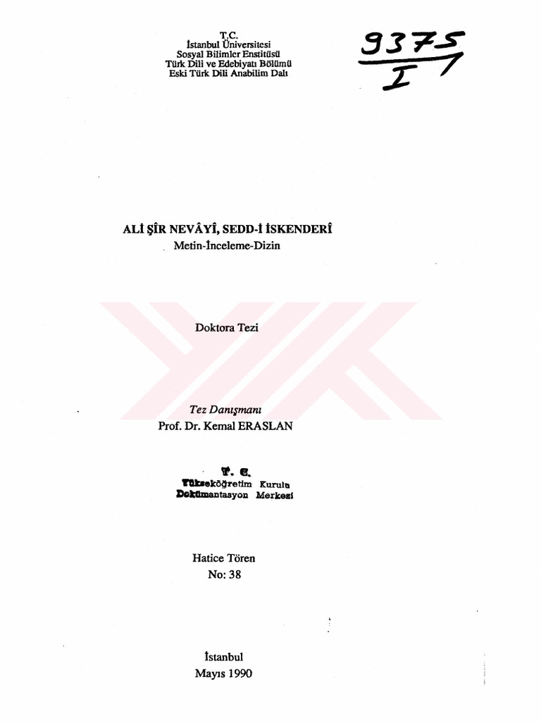 Ali Şir Nevayi Sedd I İskenderi | PDF