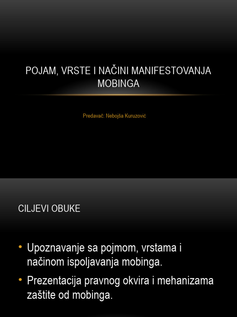 prezentacija mobing za stampu | PDF