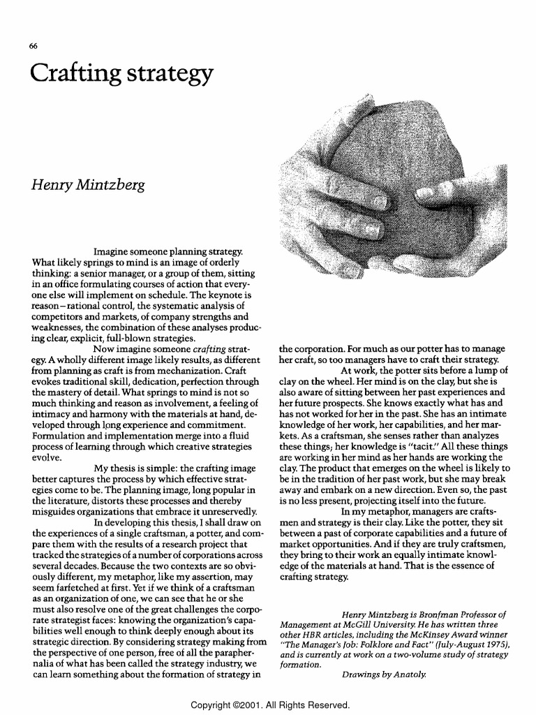 #1. Crafting Strategy (Mintzberg) - Unlocked - PDF | PDF