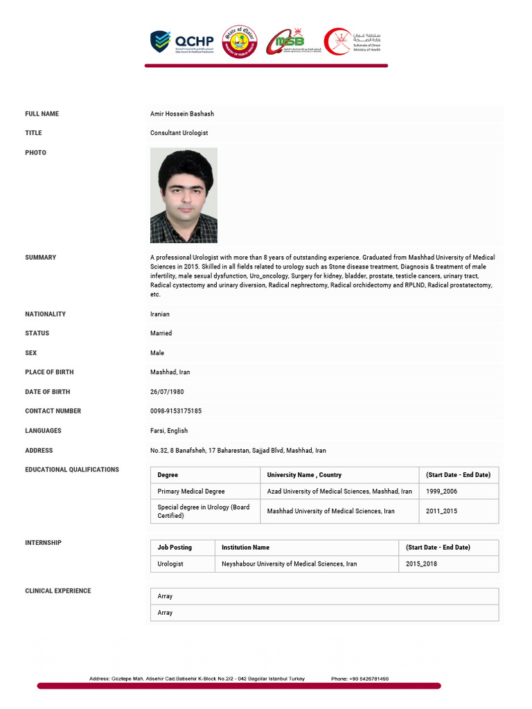 Resume - Amir Hossein Bashash | PDF