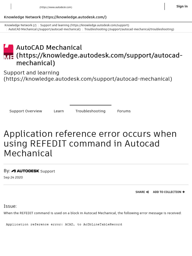 Error Occurs When Using REFEDIT Command in Autocad | PDF