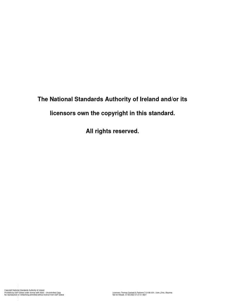 The National Standards Authority of Ireland And/or Its | PDF