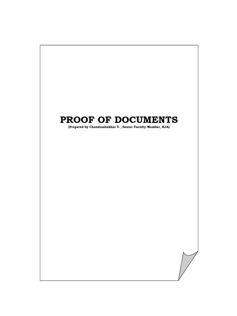Proof of Documents | PDF | Will And Testament | Burden Of Proof (Law)
