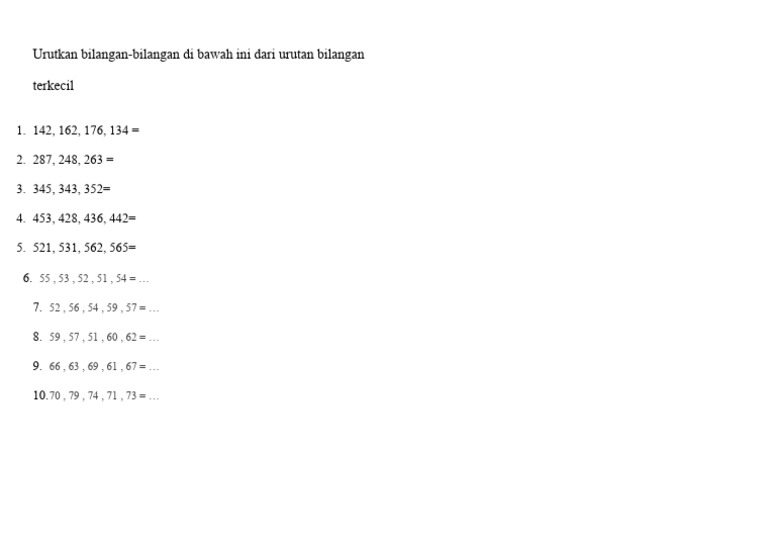 Urutkan Bilangan | PDF