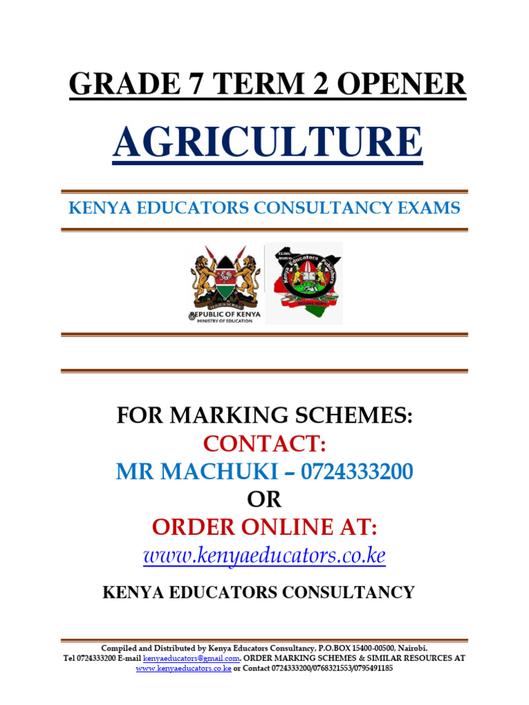 Grade 7 Agric Term 2 Opener | PDF | Agriculture