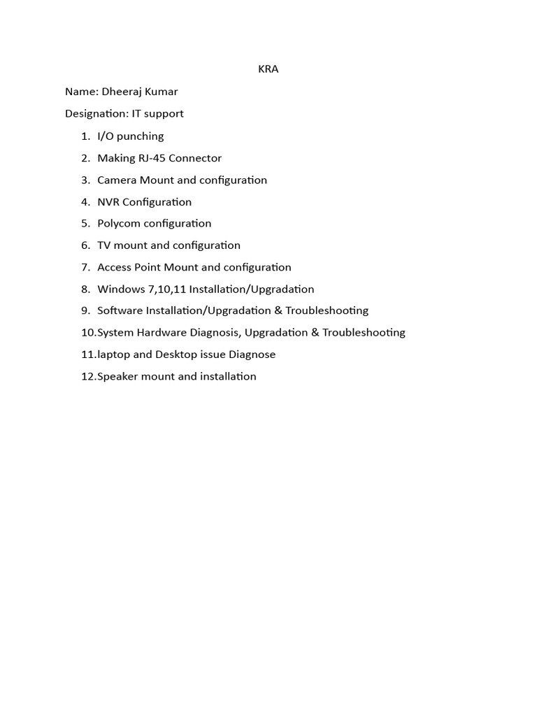 IT Support Tasks and Configurations | PDF