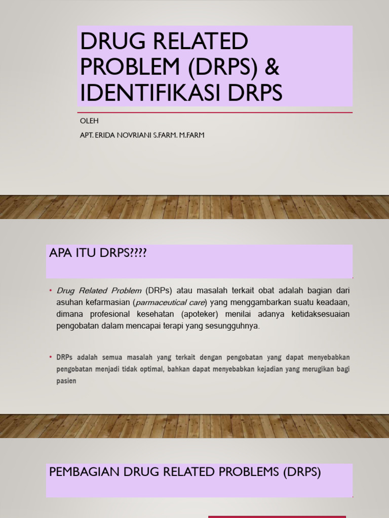 V - Drug Related Problem (DRPS) & Identifikasi DRP | PDF