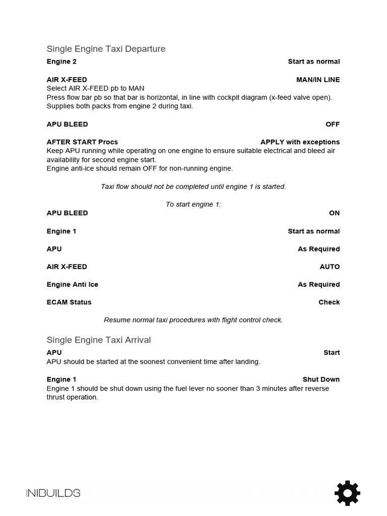 Single Engine Taxi Procedures Guide | PDF