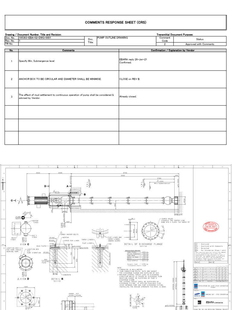 195363-EBA-02-DWG-0001 - PUMP OUTLINE DRAWING - Rev.1 | PDF