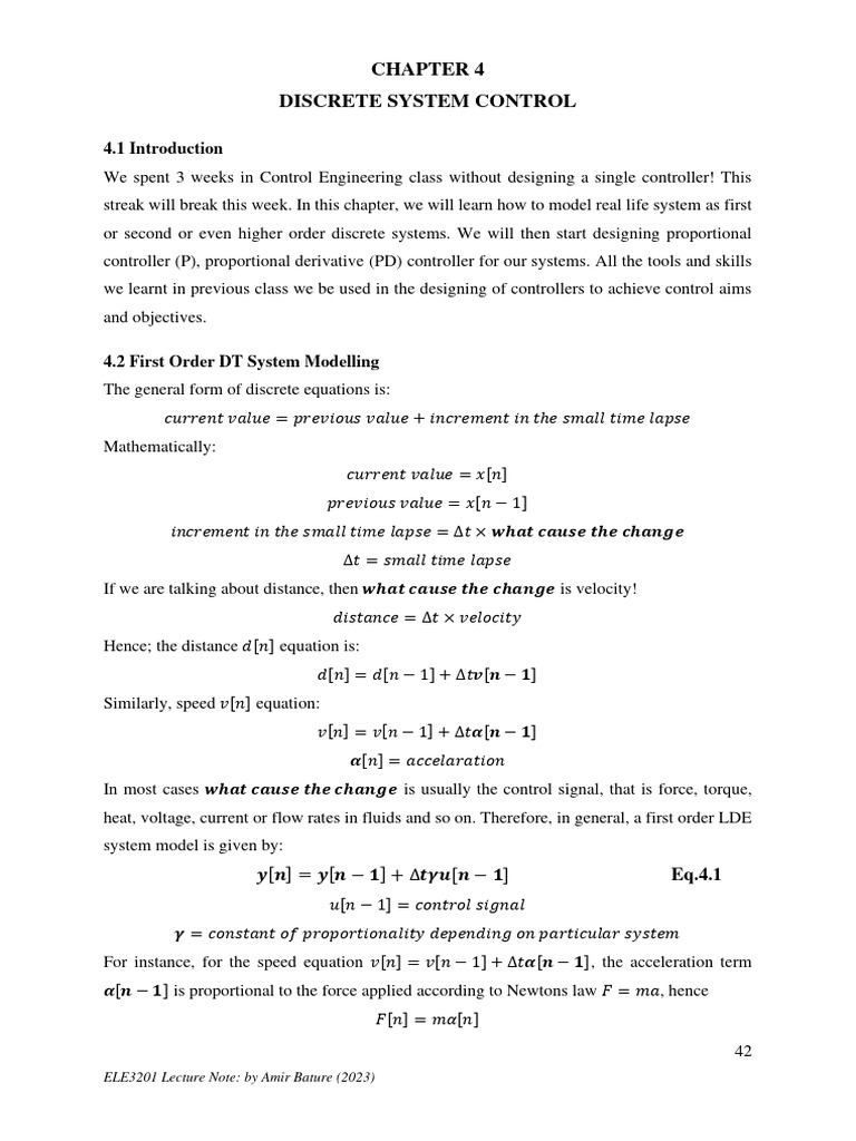 Updated CH4 Discrete System Control | PDF | Control Theory | Physical Sciences