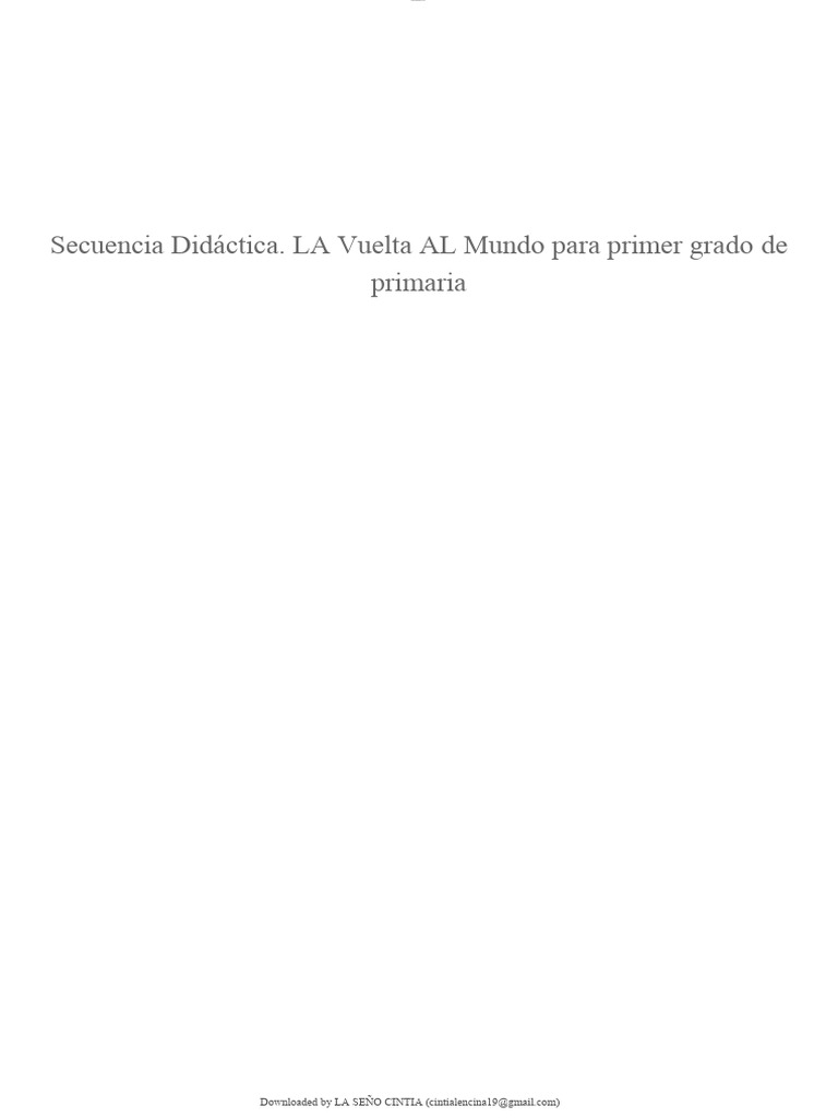 Secuencia Didáctica: La Vuelta al Mundo | PDF | Cuentos