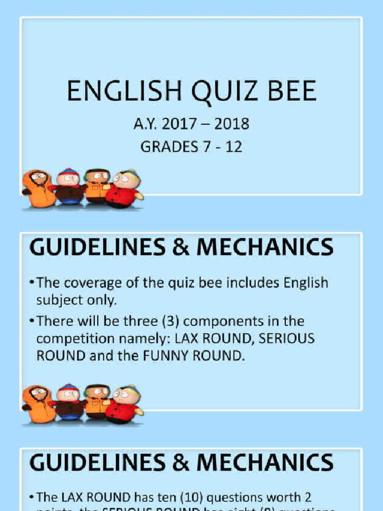 English Quiz Bee | PDF
