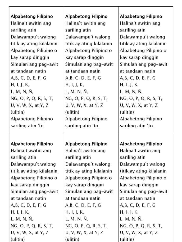 Tong Filipino Lyrics | PDF
