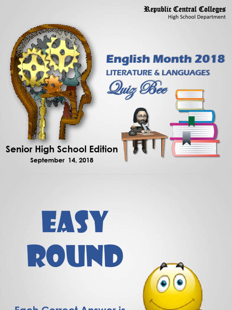 FinalEnglish Month Quiz Bee | PDF