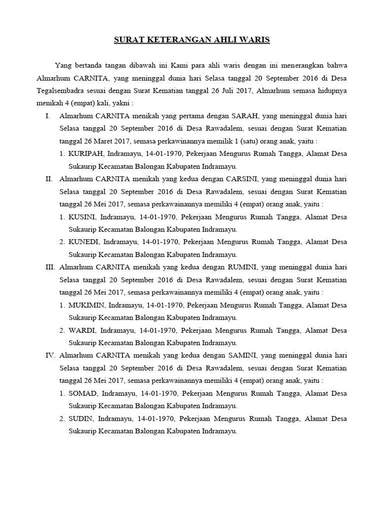 SKW Menikah 4 Kali Contoh | PDF