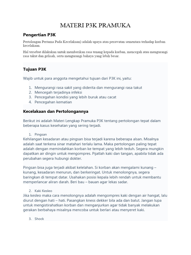Materi P3K Pramuka | PDF