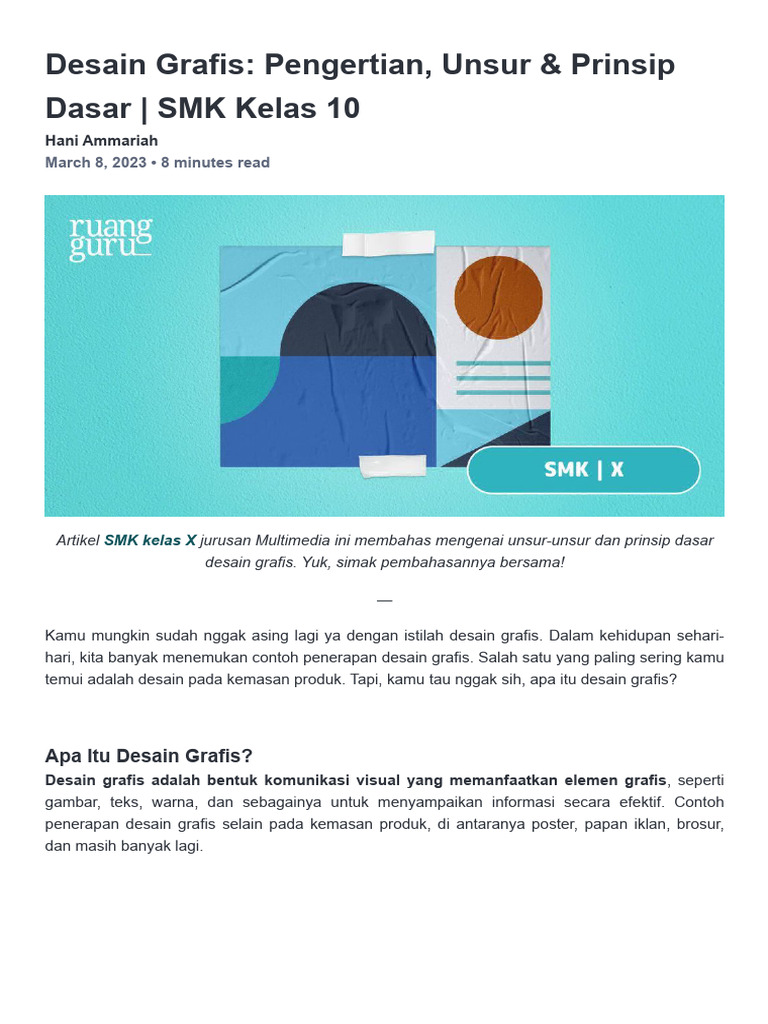 Prinsip dan Unsur Desain Grafis Dasar | PDF | Karier & Perkembangan ...