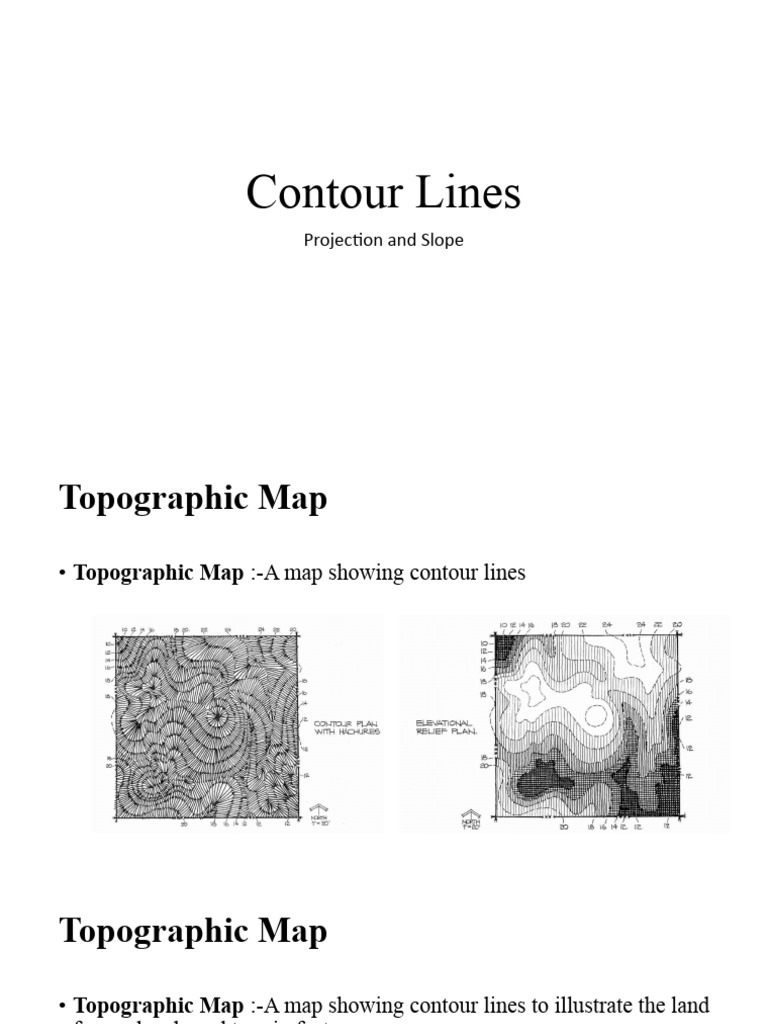 Lecture 6 - Contour Lines Projection and Slope | PDF | Contour Line | Map