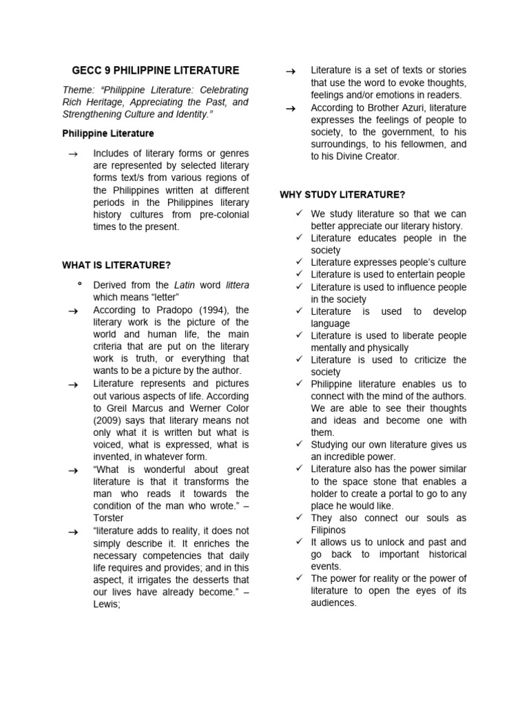 Gecc 9 Philippine Literature | PDF
