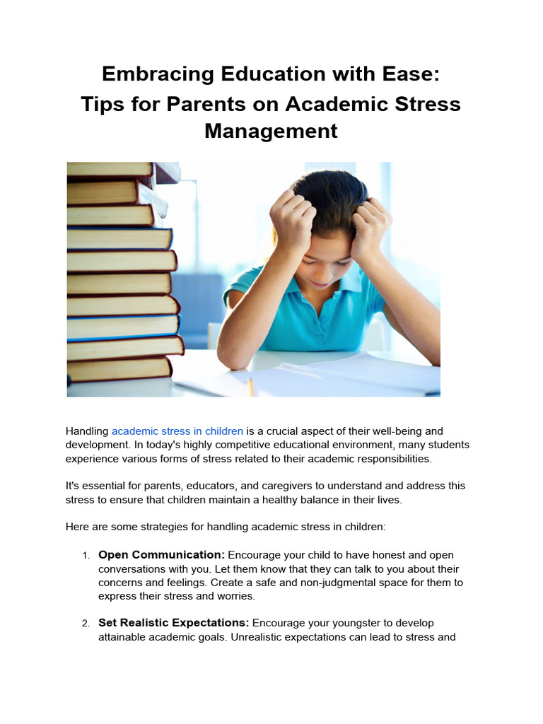 Tips On Academic Stress Relief | PDF