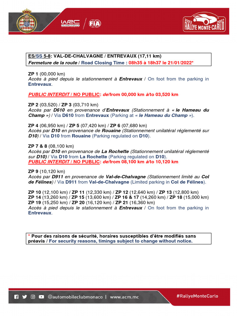 RAMC 2022 Infos Spectateurs FR - GB ES5 8 | PDF