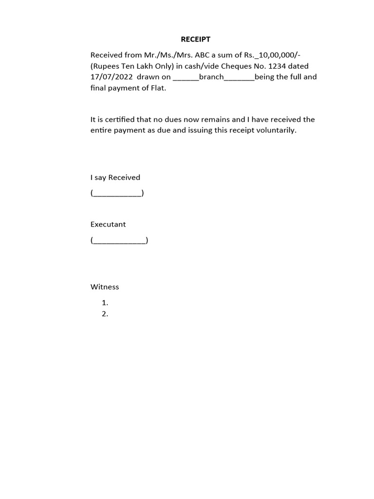 Accountable Receipt | PDF