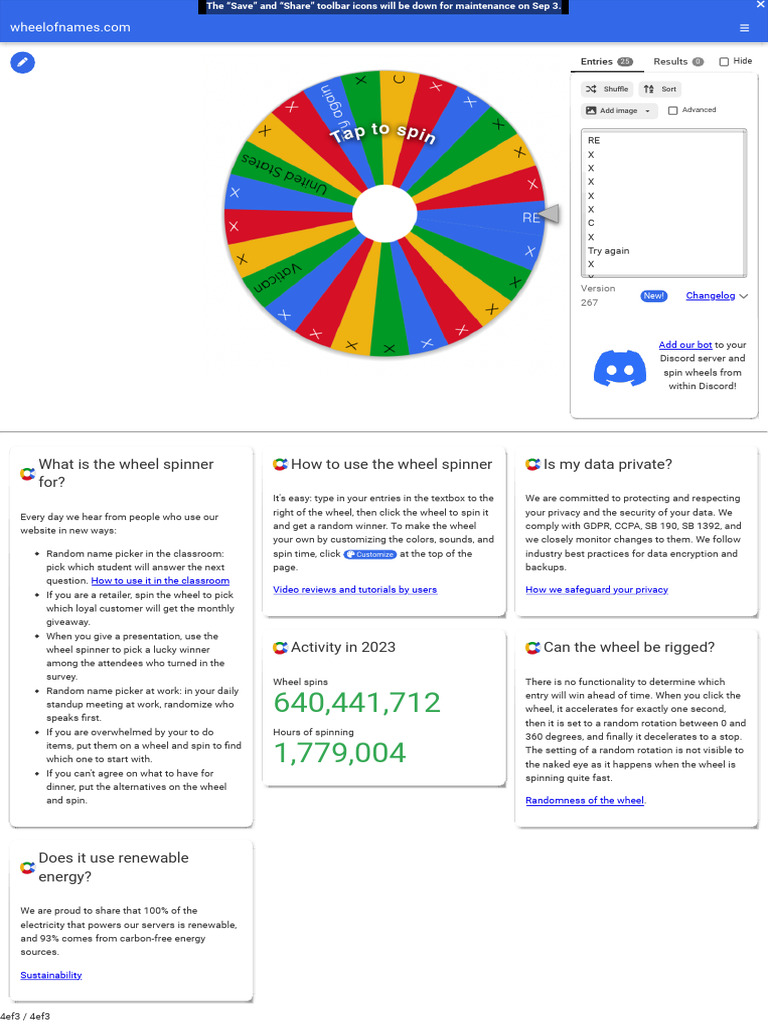 Wheel of Names Random Name Picker | PDF | Information Technology | Computing