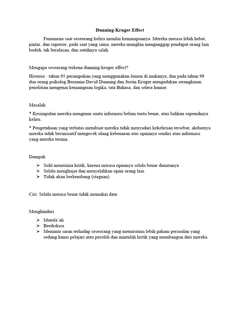 Dunning-Kruger Effect | PDF | Karier & Perkembangan