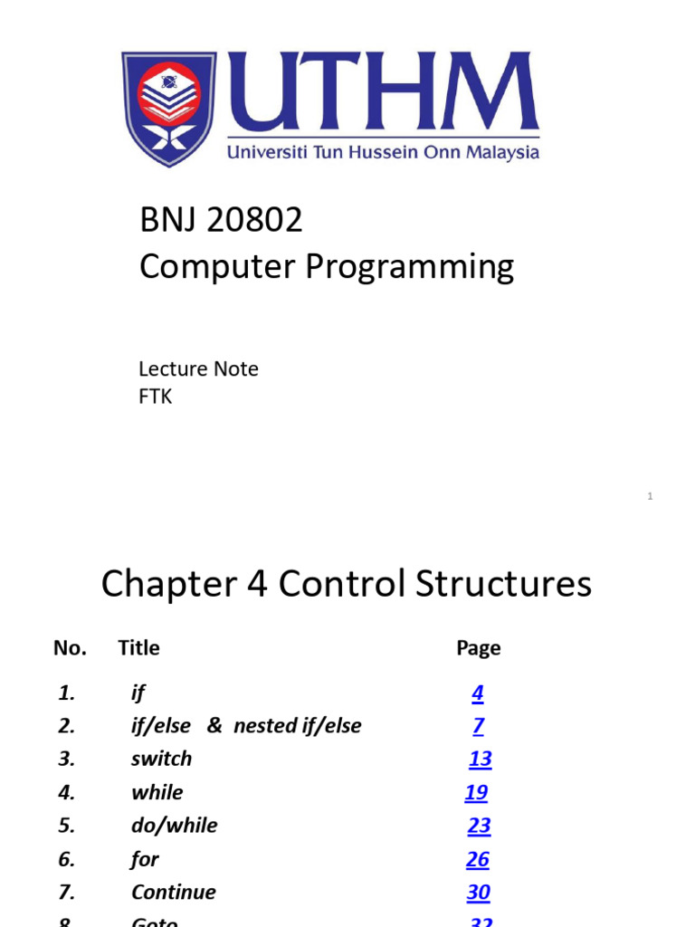 Control Structures | PDF | Control Flow | Namespace