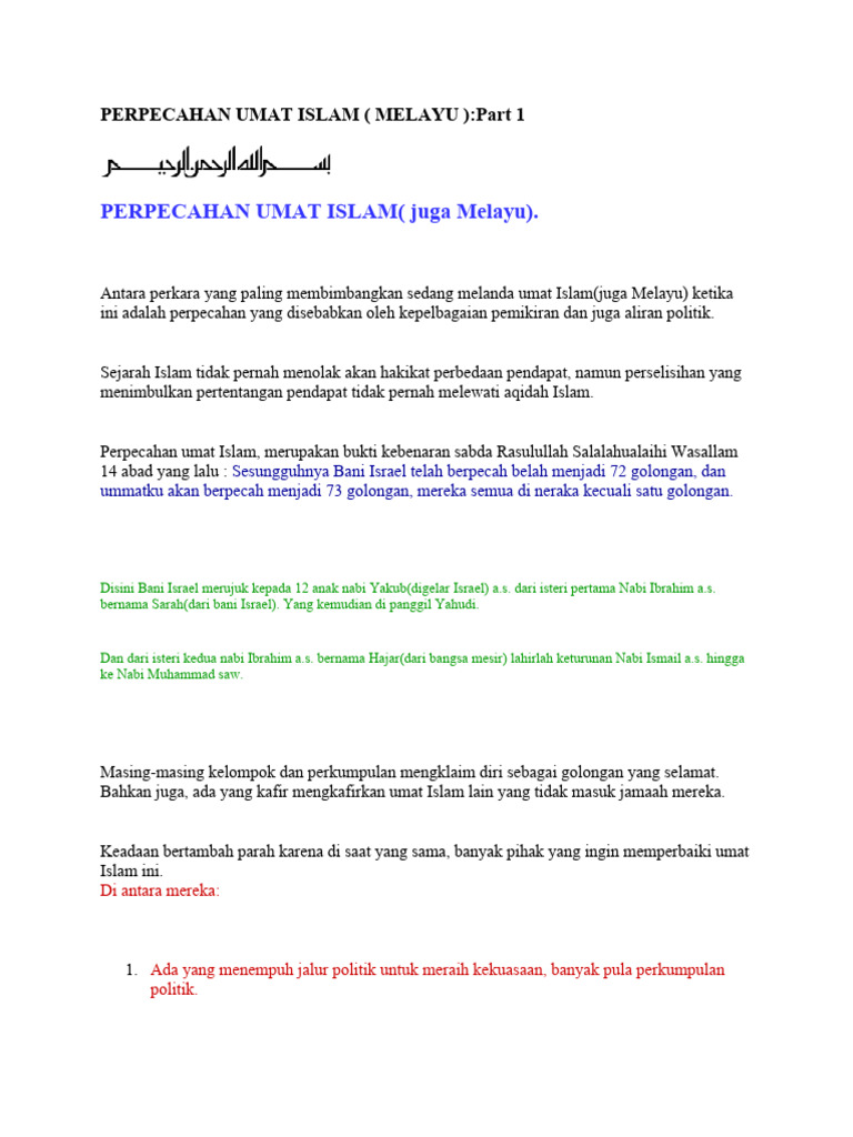 Perpecahan Umat Islam | PDF