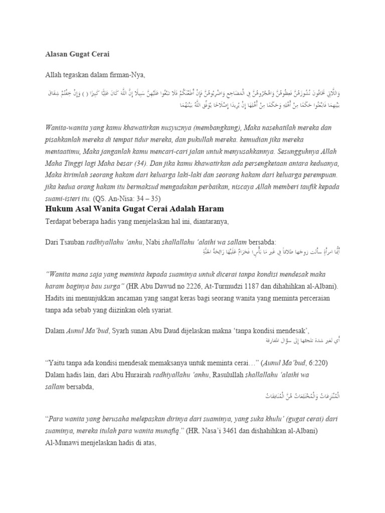 Alasan Gugat Cerai | PDF