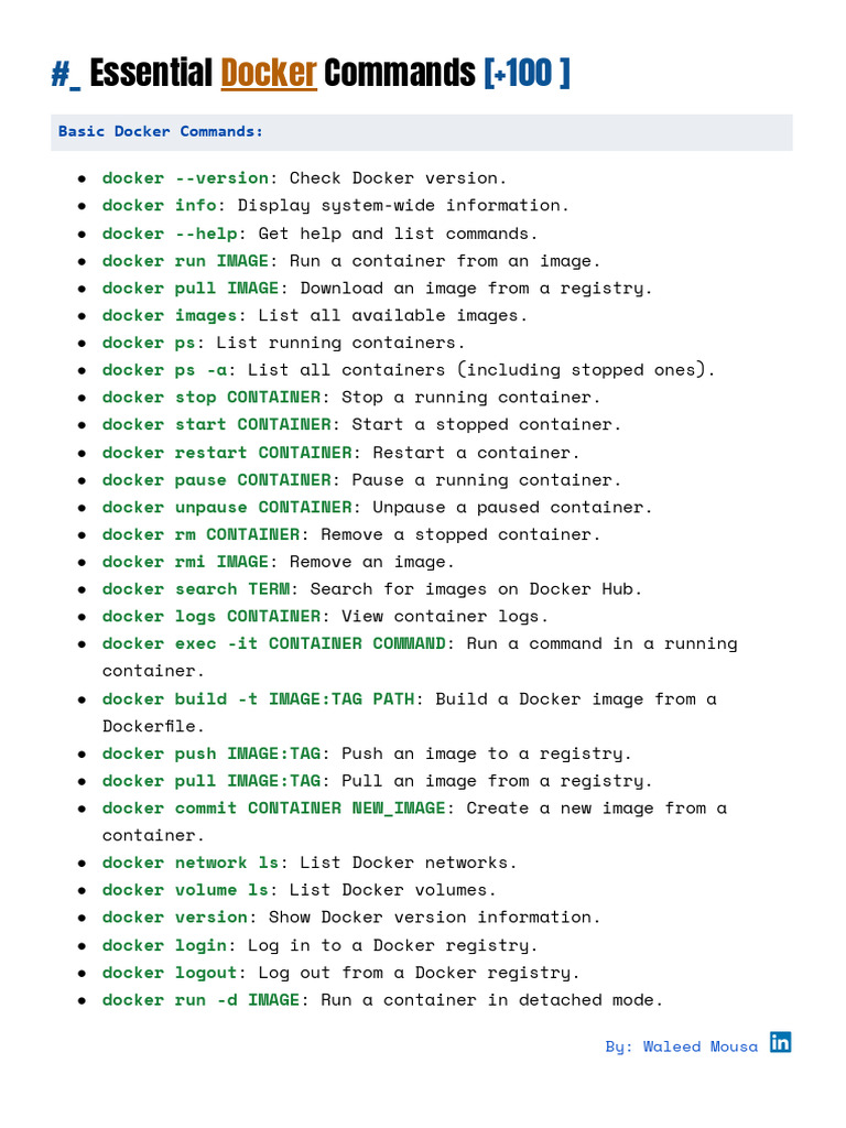 Essential Docker Commands Guide | PDF | Computers