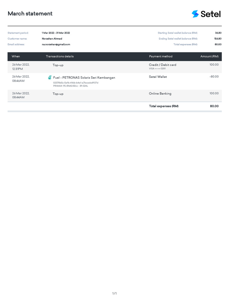 Setel Monthly Statement 032022 (1) | PDF