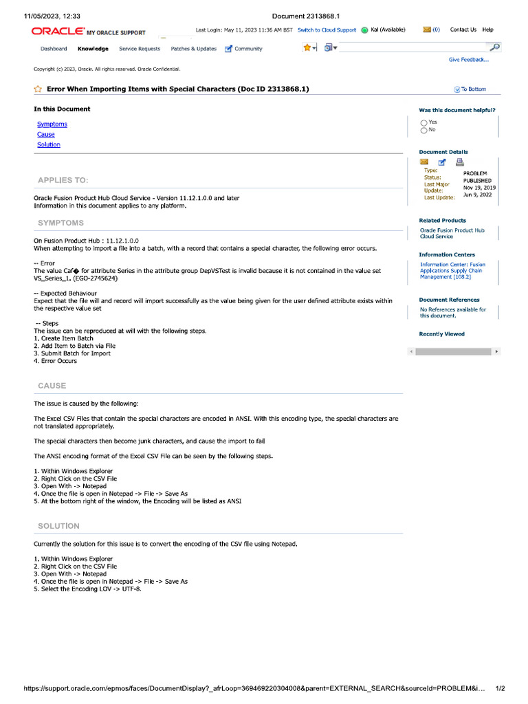 Oracle Special Character Handling | PDF