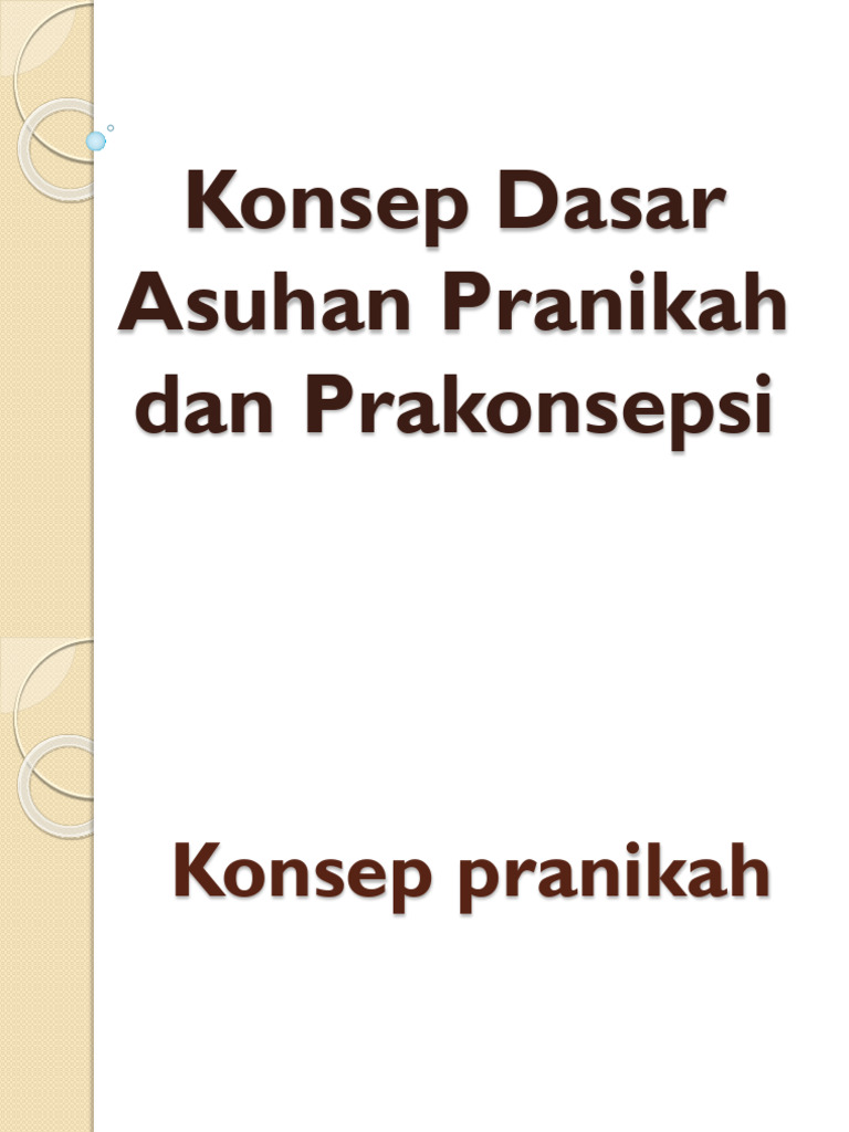 Konsep Dasar Asuhan Pra Nikah Dan Pra Konsepsi | PDF