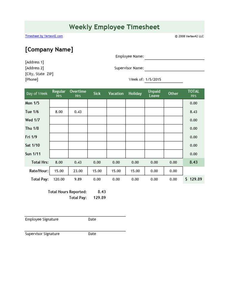 Employee Timesheet | PDF | Computing | Business
