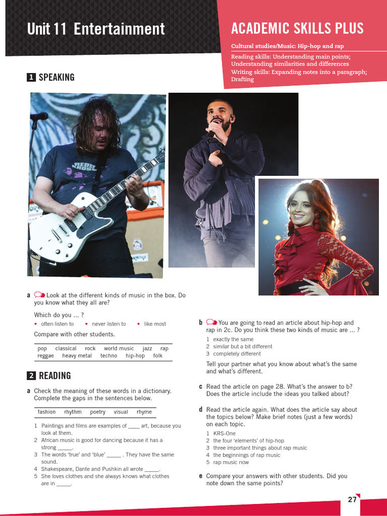 A2 Unit 11 Academic Skills Plus Lesson | PDF | Hip Hop Music | Music Of ...