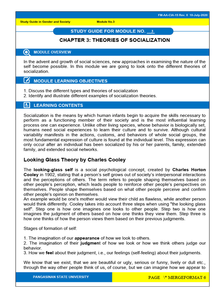 GEE2 Module 3 - Theories of Socialization | PDF | Id | Socialization