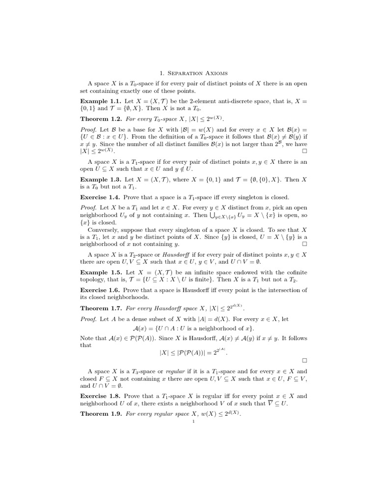 Topology Notes 00 | PDF | Topological Spaces | Topology
