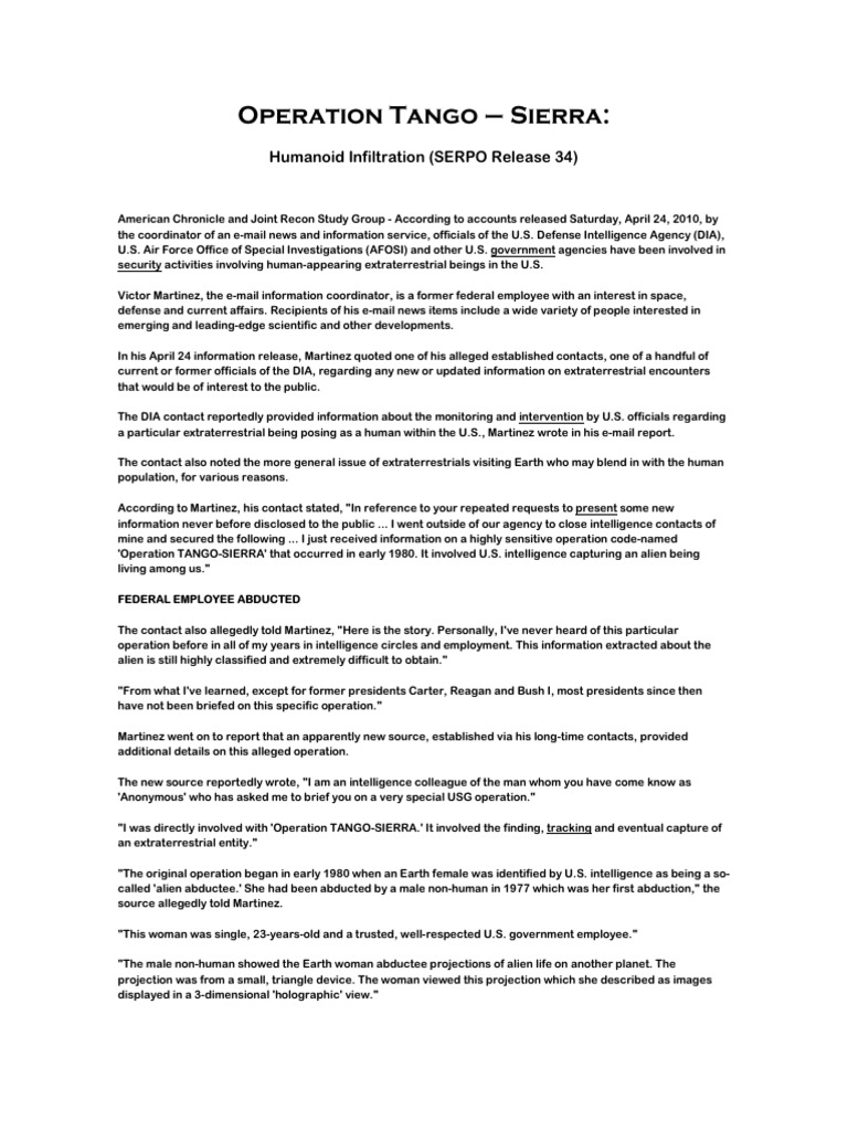 Operation Tango-Sierra | PDF