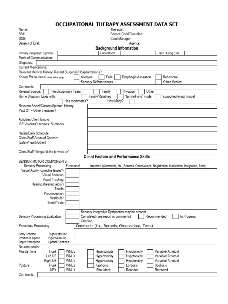 CSB TS OT Assessment DataSet Form | PDF