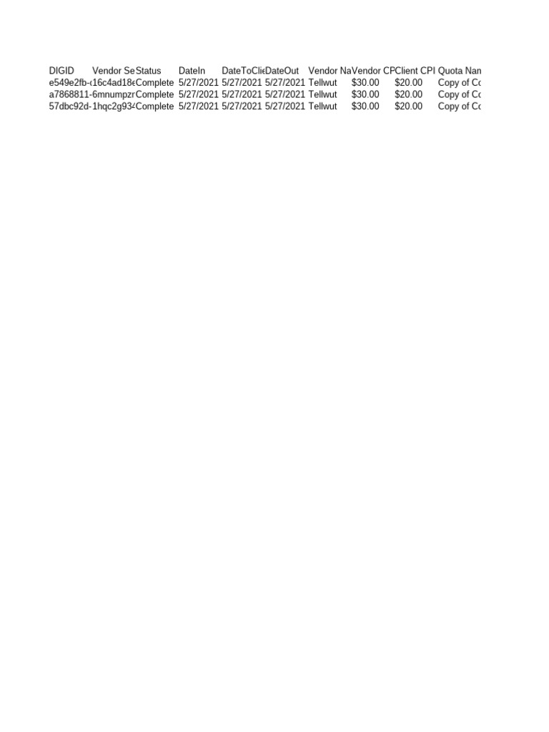 Vendor Status and Quota Report | PDF | Business | Technology & Engineering