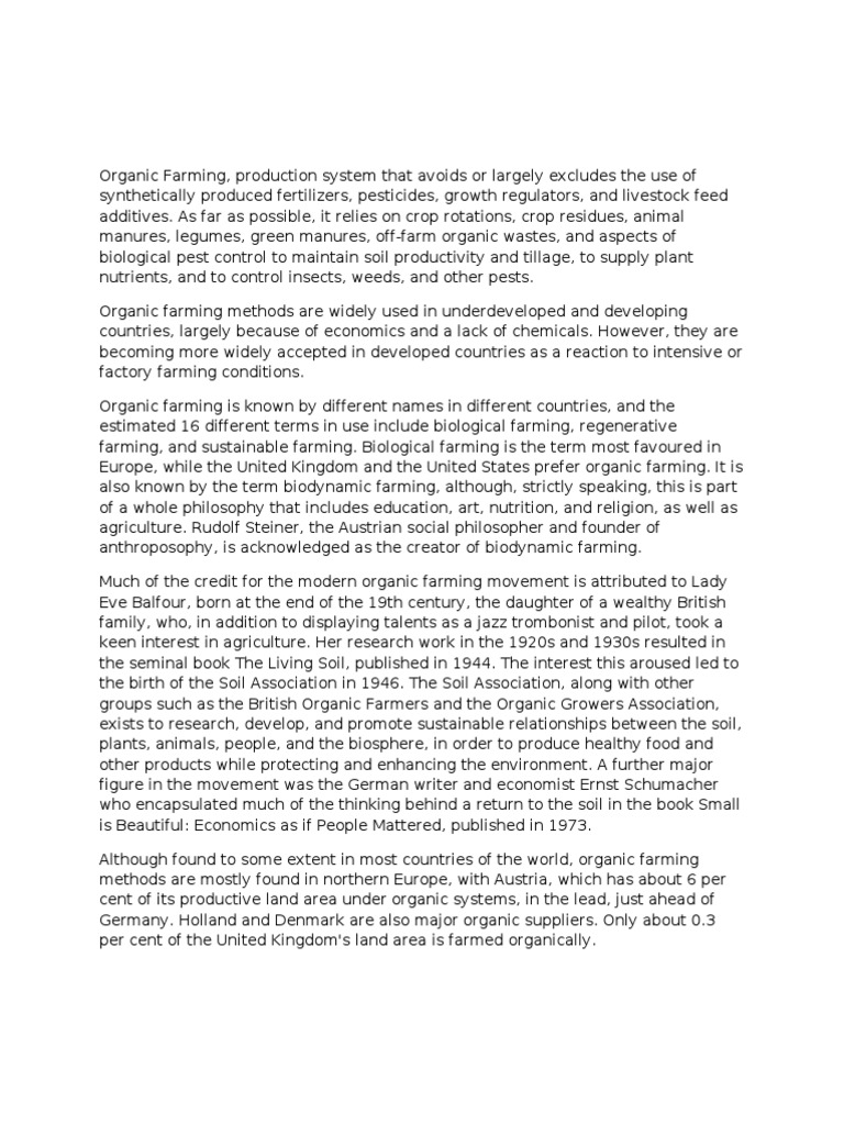 Organic Farming | Download Free PDF | Organic Farming | Herbicide