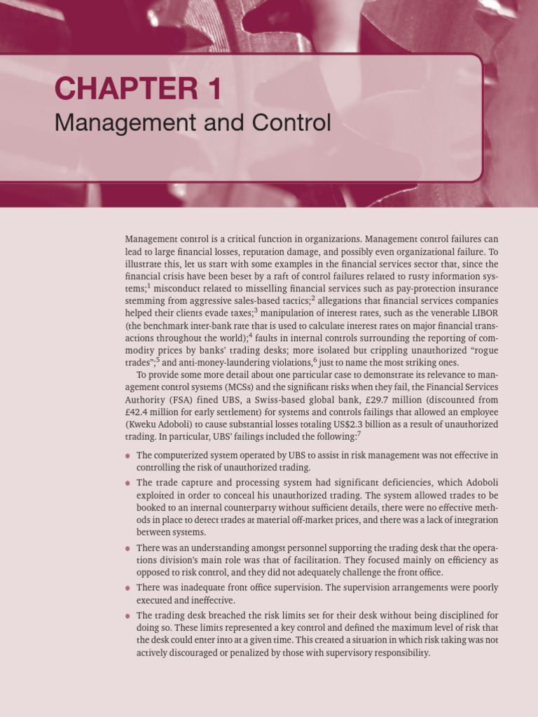 Chapter 1 Management Control System | PDF | Strategic Management ...
